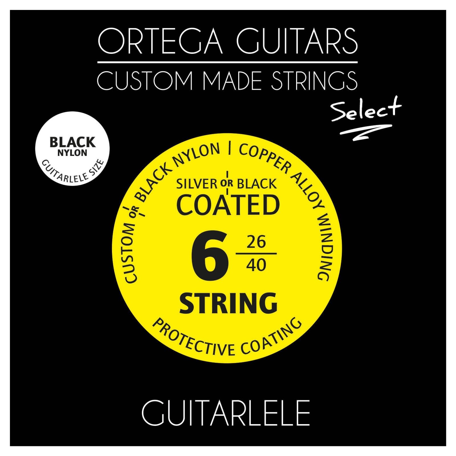Struny do guitarlele Ortega GTLSBK 26-40 czarne | Sklep gitarowy Dogitary